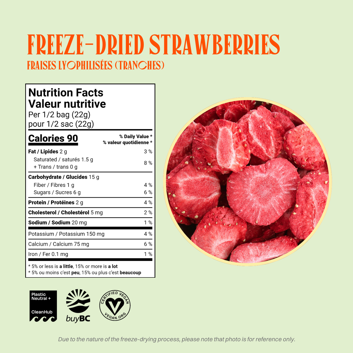 Delicious Freeze Dried Strawberries, Sliced | OHME! Foods US & Canada